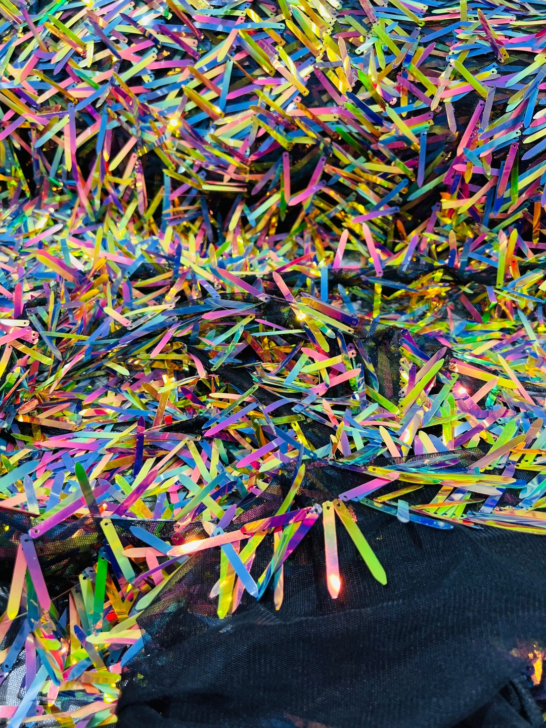 Multicolor Iridescent Sword Shaped Sequins by the Yard (pick a Size ...