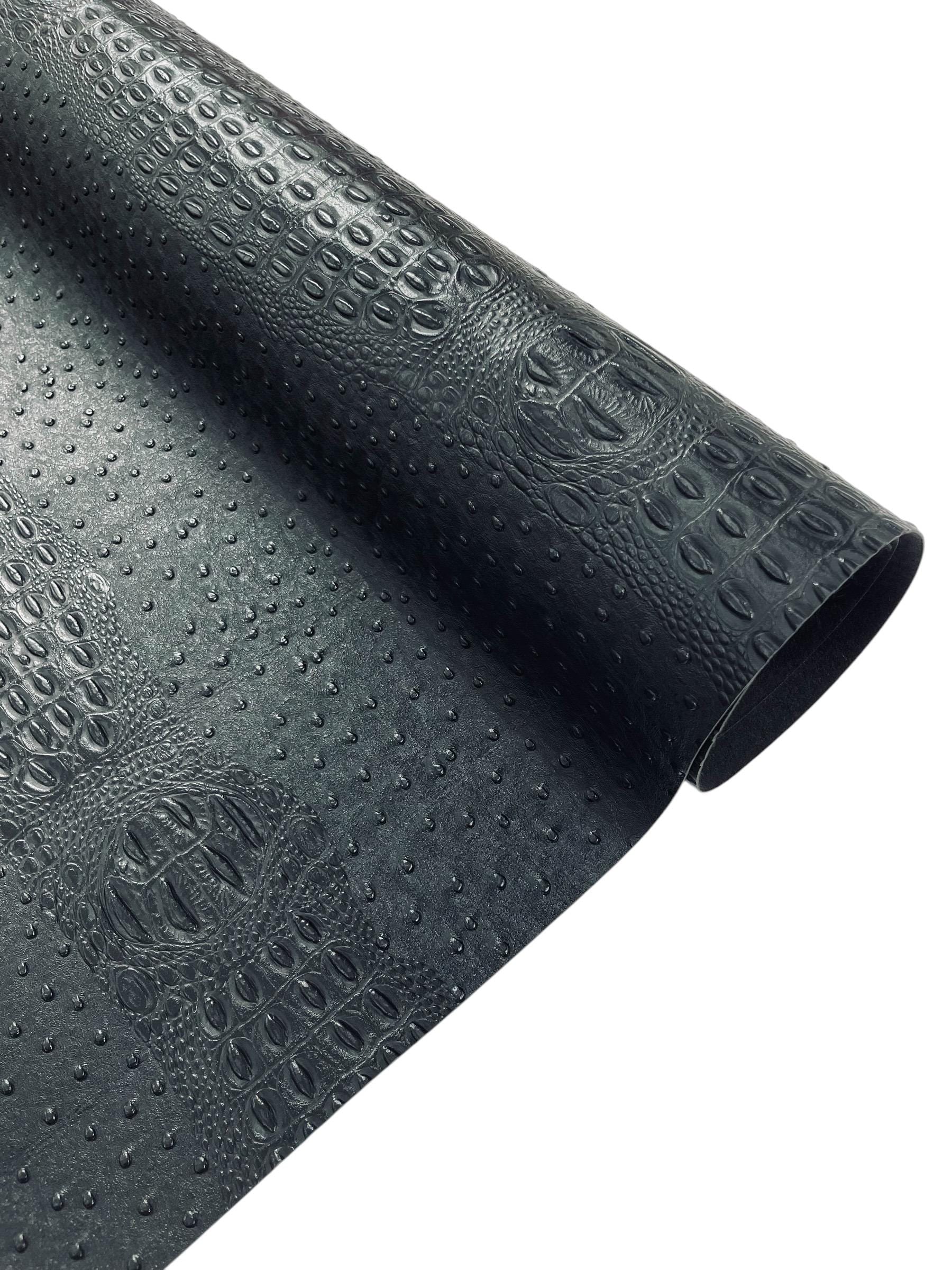 Black Embossed Ostrich Gator Vinyl Fabric: Upholstery, Purses, Shoes ...