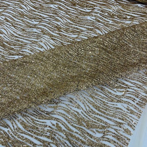 Gold Glitter Mesh Fabric | Glitter Fabric on Tulle by the Yard for ...
