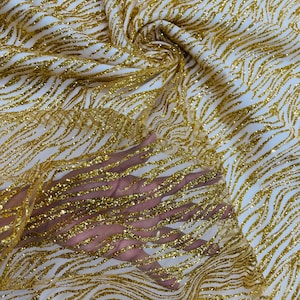 Glitter Mesh Fabric | #1 Gold Glitter Fabric on Tulle by the Yard for ...