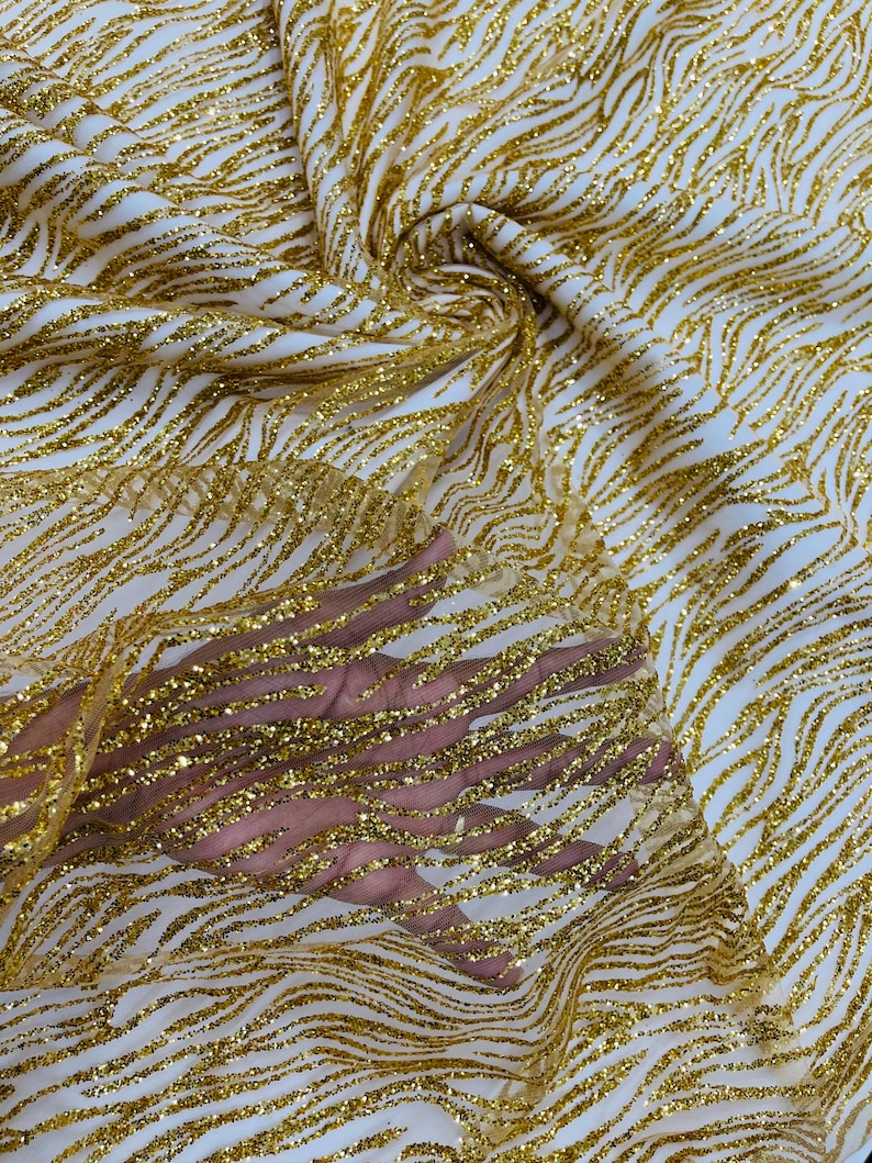 Glitter Mesh Fabric | #1 Gold Glitter Fabric on Tulle by the Yard for ...