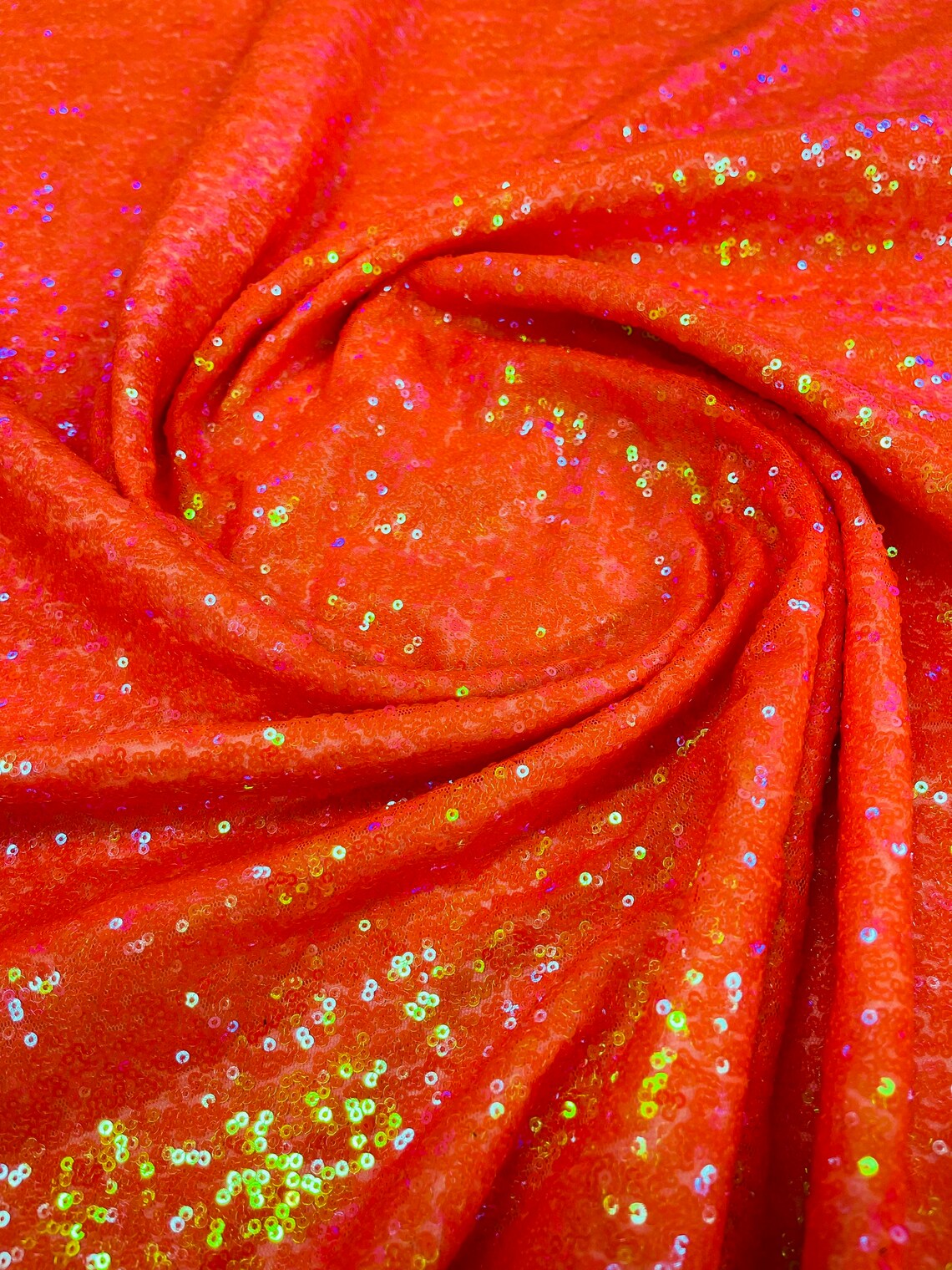 Orange Iridescent Sequin Fabric Mini Glitz Sequins Sequin - Etsy