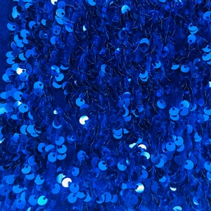 Royal Blue Sequin on Royal Stretch Velvet With Luxury Sequins All Over ...