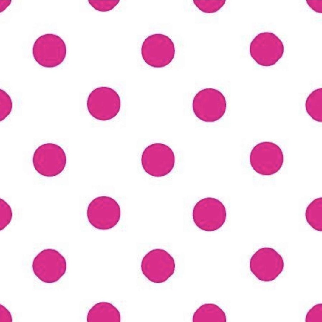 White/fuchsia Polka Dot Poly Cotton Fabric: 58/60" Wide, by the Yard - Etsy