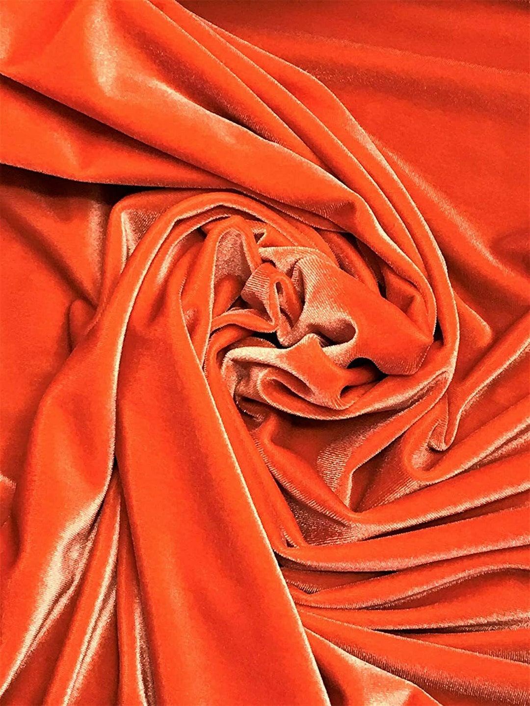 Mia Fabrics Orange Stretch Velvet Fabric 60'' Wide, Sewing, Apparel ...