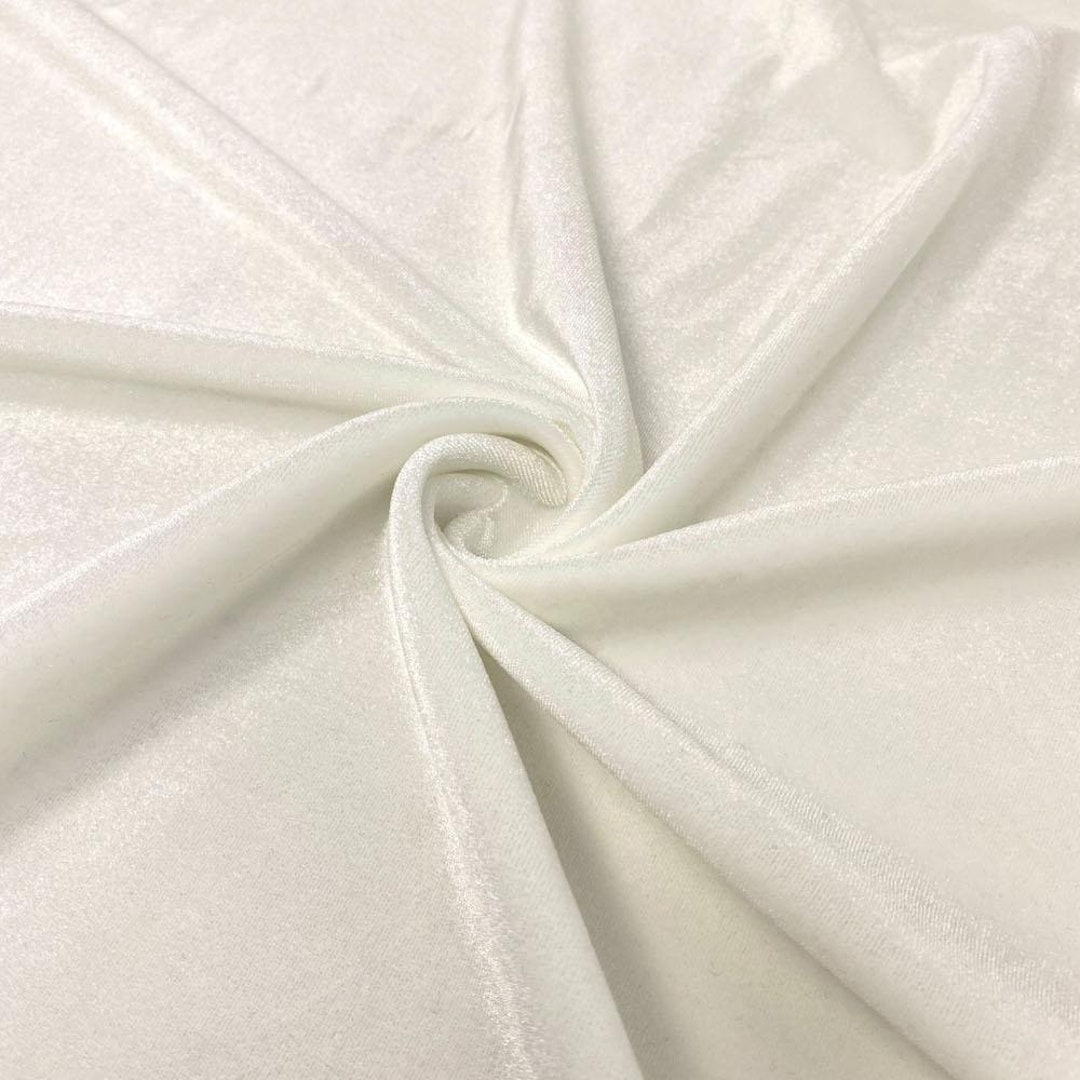 Mia Fabrics Ivory Stretch Velvet Fabric 60'' Wide, Sewing, Apparel ...