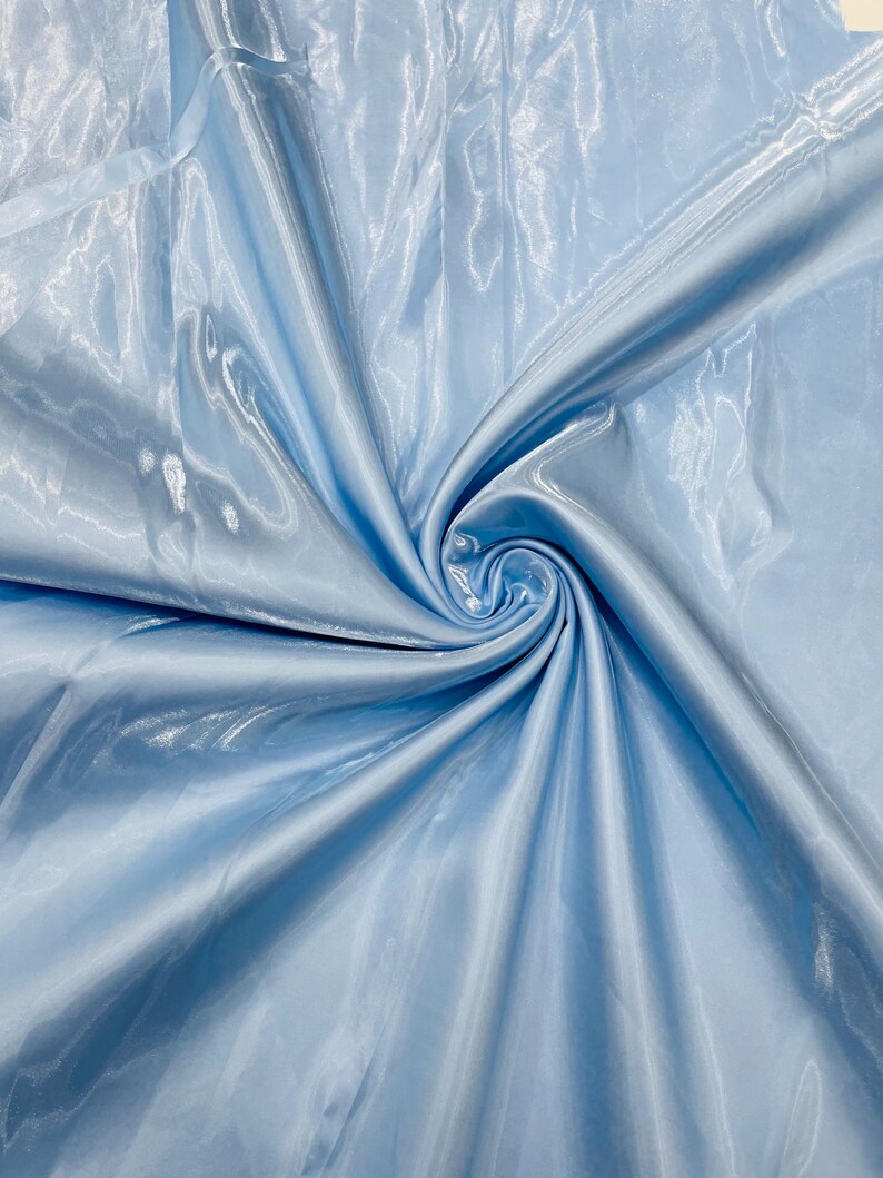 Baby Blue Liquid Crystal Satin Fabric: Ultra Glossy Bridal Satin by the ...