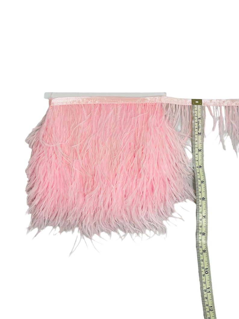 Dyed Ostrich Feather Fringe Trim: 4-6" Ribbon Strand, Sold by the Yard ...