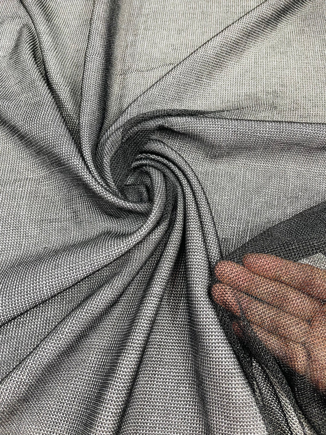 Black Chain Fabric by the Yard 58/60" Wide Stretch Faux Metallic ...