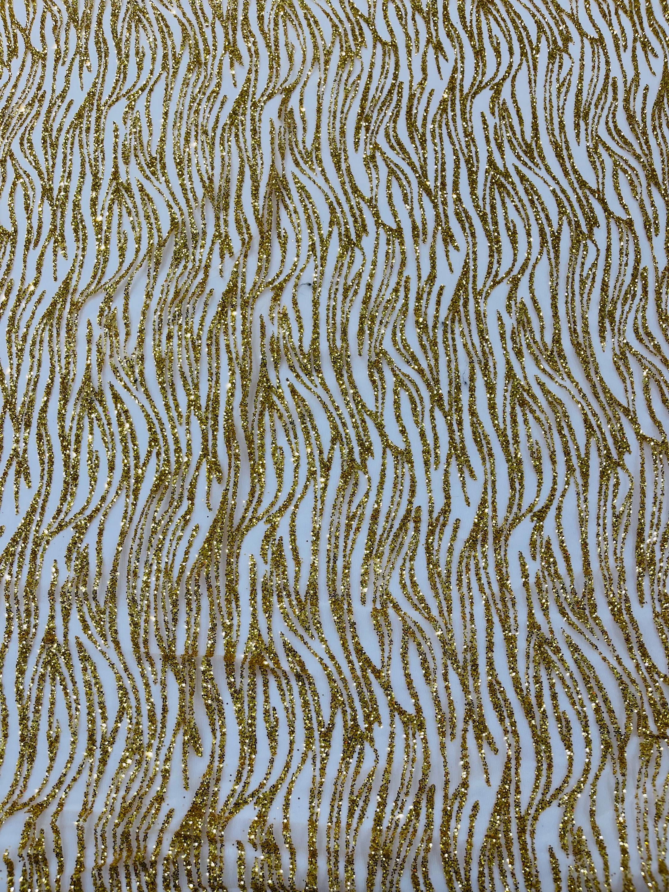 Glitter Mesh Fabric | #1 Gold Glitter Fabric on Tulle by the Yard for ...