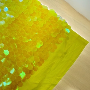 Yellow Iridescent Jumbo Sequins Oval Sequin Paillette by the Yard ...