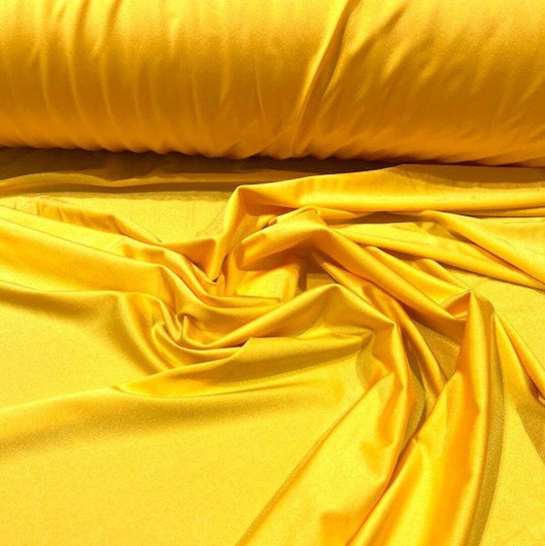Mango Yellow Shiny Spandex Fabric: 4-way Stretch Milliskin, 58" Wide ...