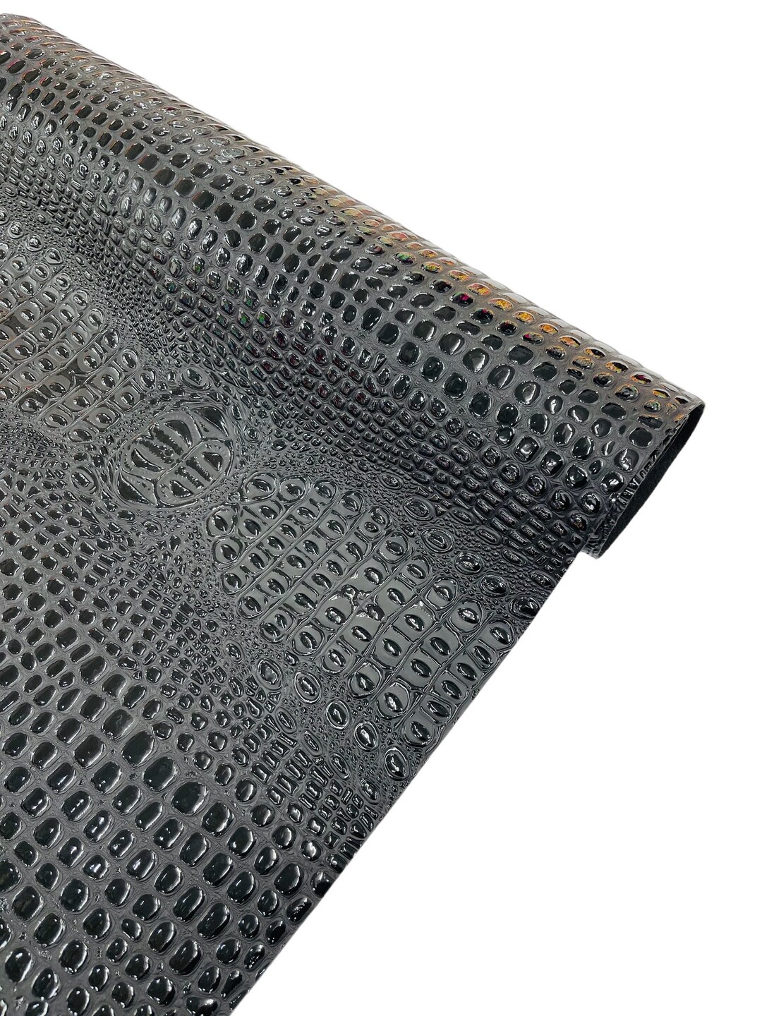 Black Gator 3D Embossed Vinyl Fabric Faux Fake Leather Vinyl Fabric ...