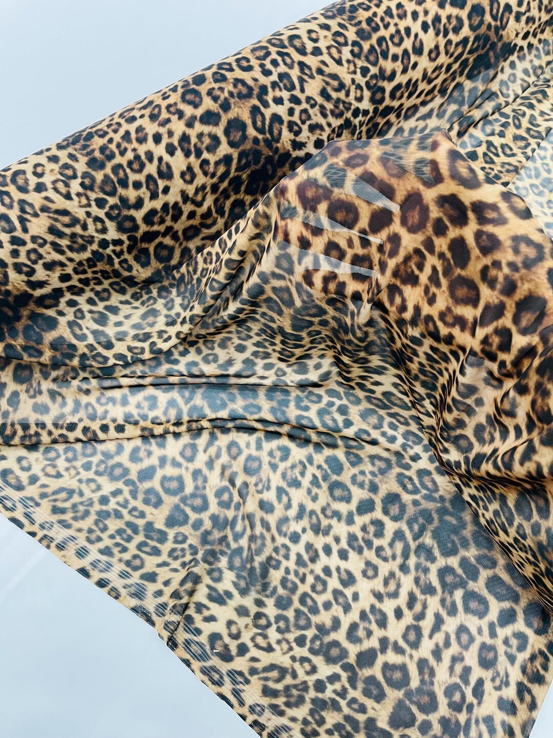 Exotic Leopard Power Mesh Fabric, 4-way Stretch, 60" Wide, Sold by the ...