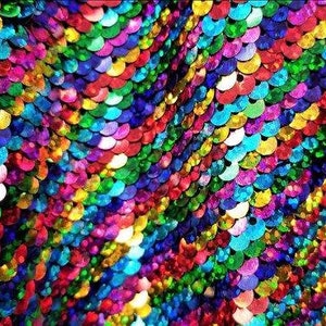 Multi-color/silver Flip up Sequins Reversible, 2-way Stretch 58/60 ...