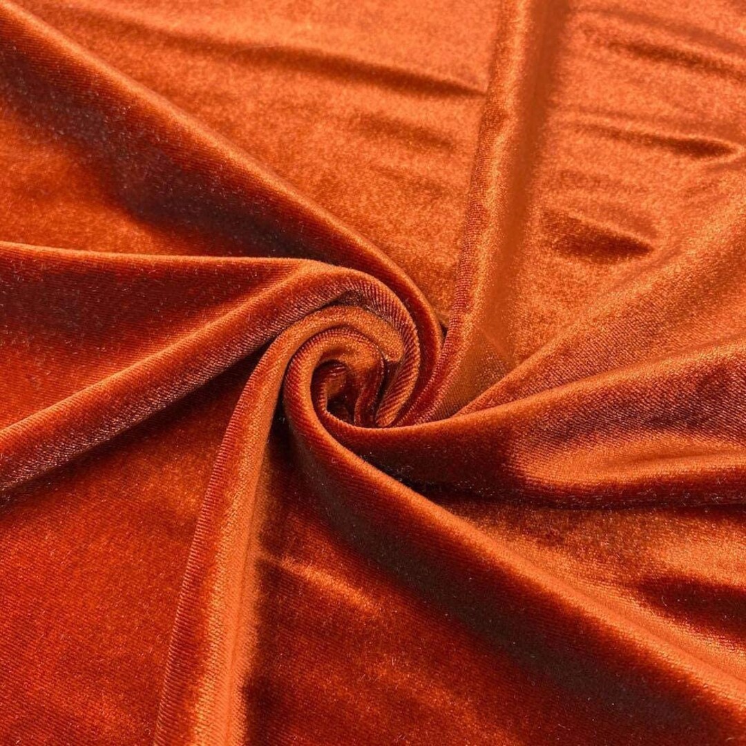 Mia Fabrics Rust Stretch Velvet Fabric 60'' Wide, Sewing, Apparel ...