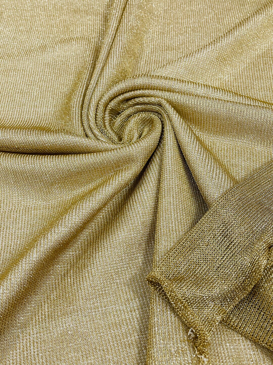 Gold Chain Fabric by the Yard 58/60" Wide Stretch Faux Metallic ...