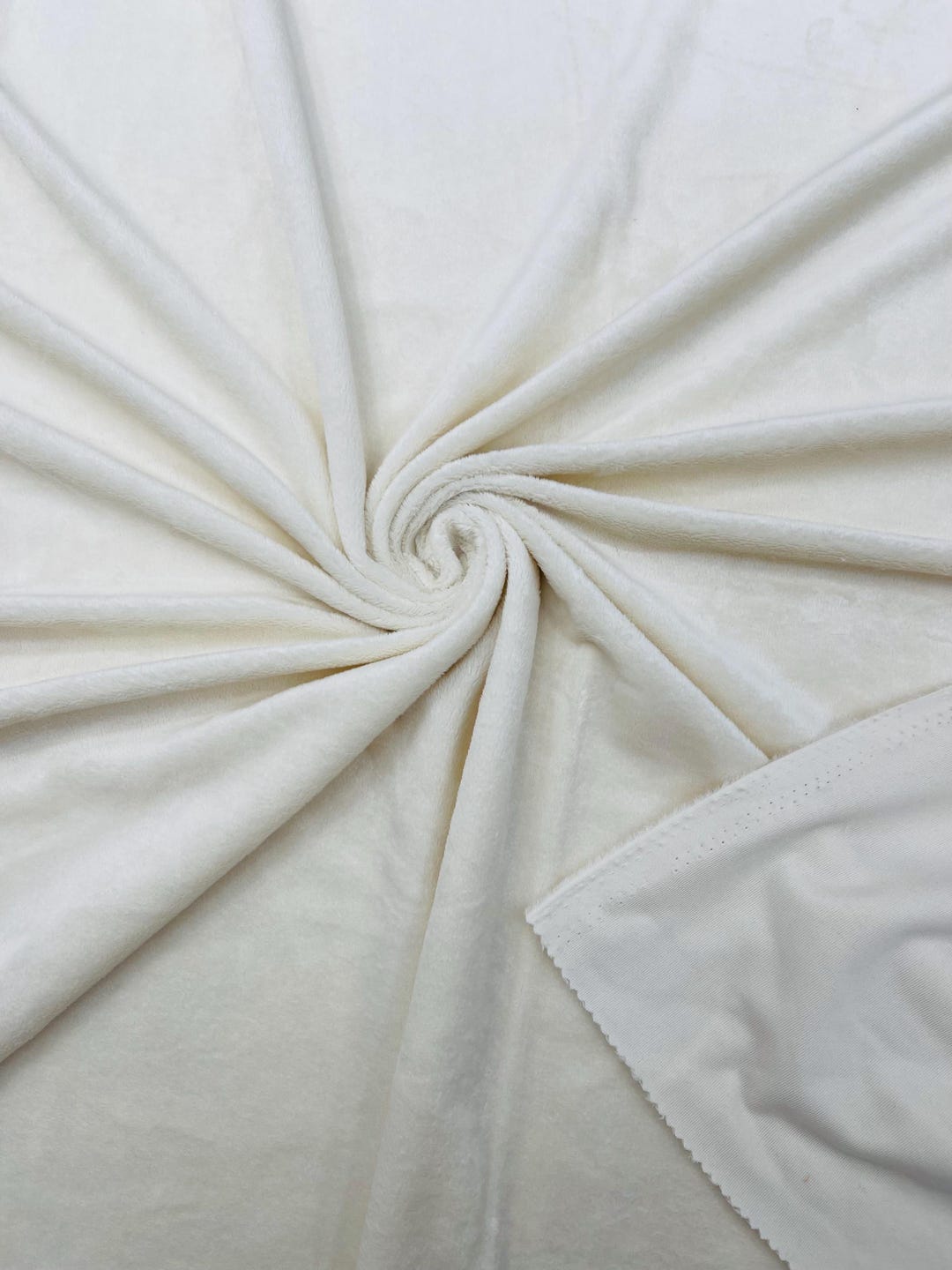 Ivory Minky Fabric by the Yard, Ultra Soft Fabric, 3.mm Pile, 2 Way ...