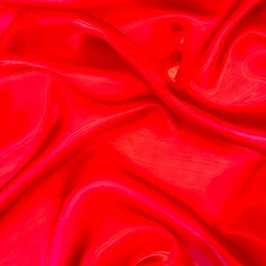 Red Liquid Organza Fabric: Glossy Bridal Organza Apparel Decor, 60 ...