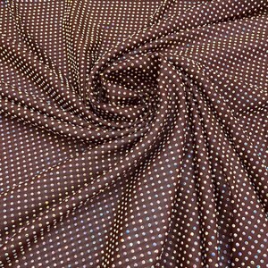 Iridescent Rhinestones Fabric on BROWN Power Mesh Nylon Spandex With ...