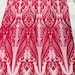 Fuchsia Floral Embroidered Lace Fabric, Wedding Gown Mesh Lace, by the ...