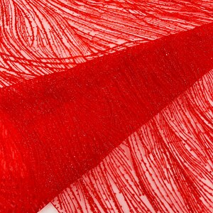 Red Glitter Tulle Lace Fabric: Shimmer Sparkle Mesh, Bridal Wedding ...