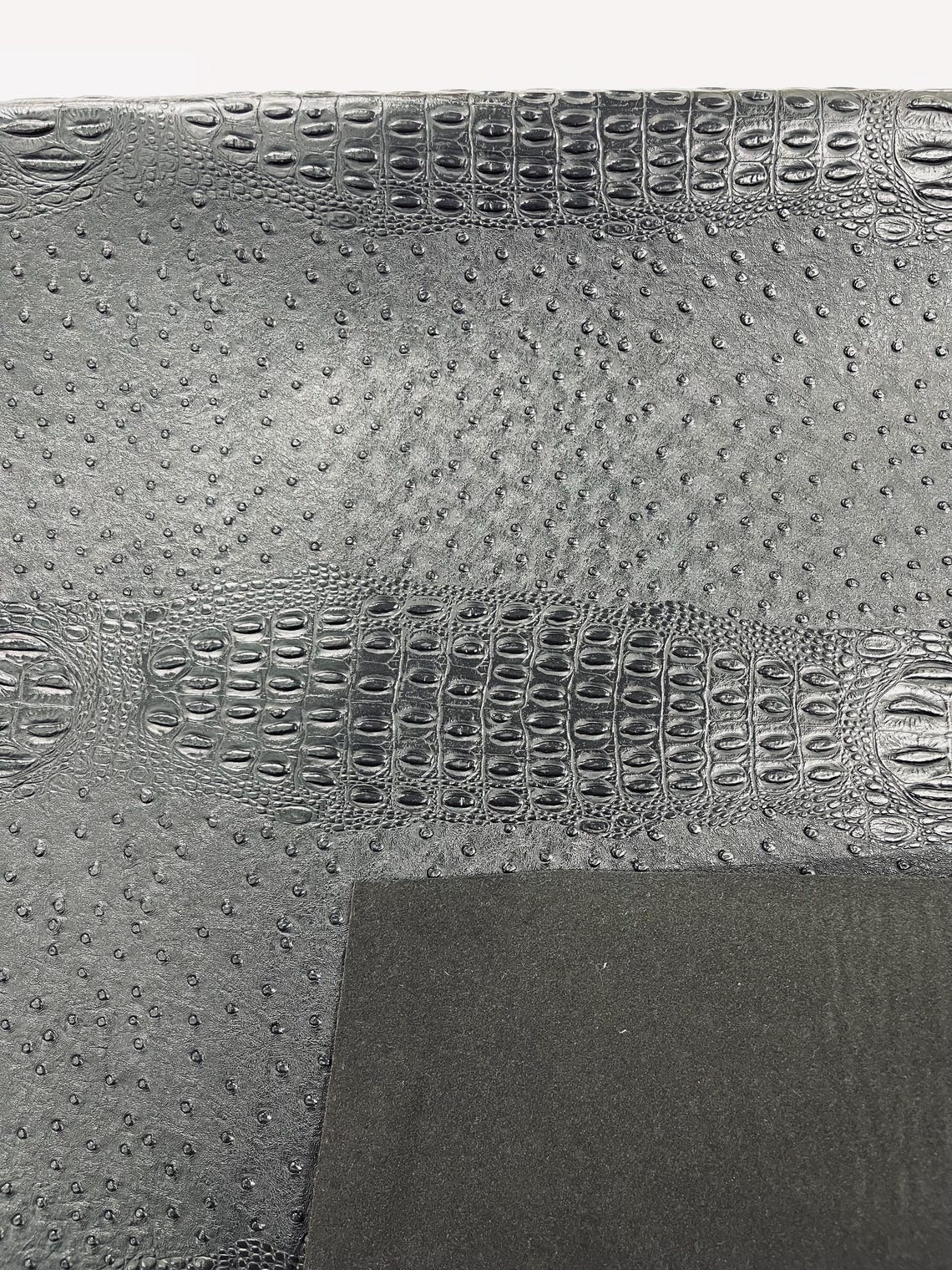 Black Embossed Ostrich Gator Vinyl Fabric: Upholstery, Purses, Shoes ...