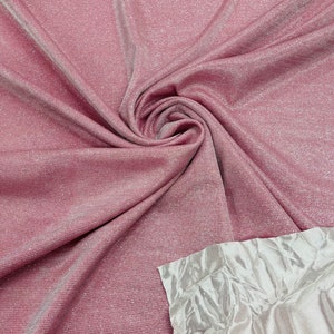 Pink Shimmer Fabric by Yard, Stretch Glitter Fabric | Luxury Sparkle ...