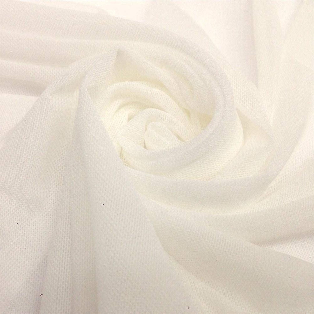 Off White Power Mesh Fabric 60" Wide, Sold by the Yard ( Many Colors ...
