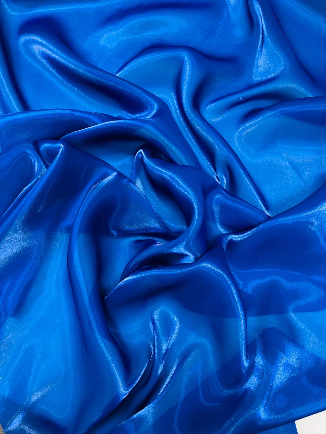 Royal Blue Liquid Crystal Chiffon Fabric: Glossy Bridal Sheen by the ...