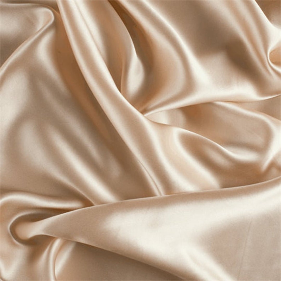 Champagne Stretch Imitation Silk Satin Charmeuse - 2 Way Slight Stretch ...