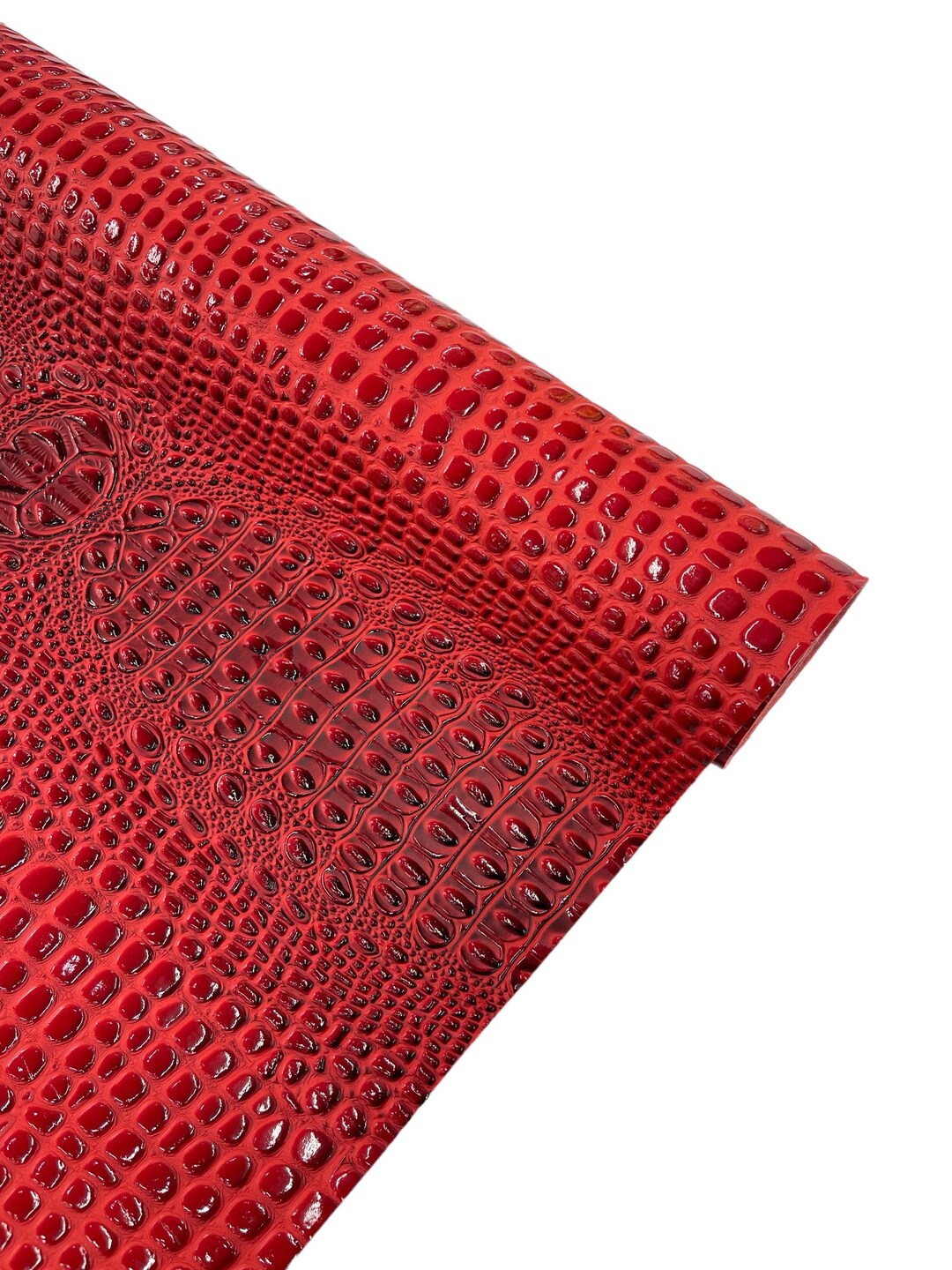 Red Gator 3D Embossed Vinyl Fabric Faux Fake Leather Vinyl Fabric ...
