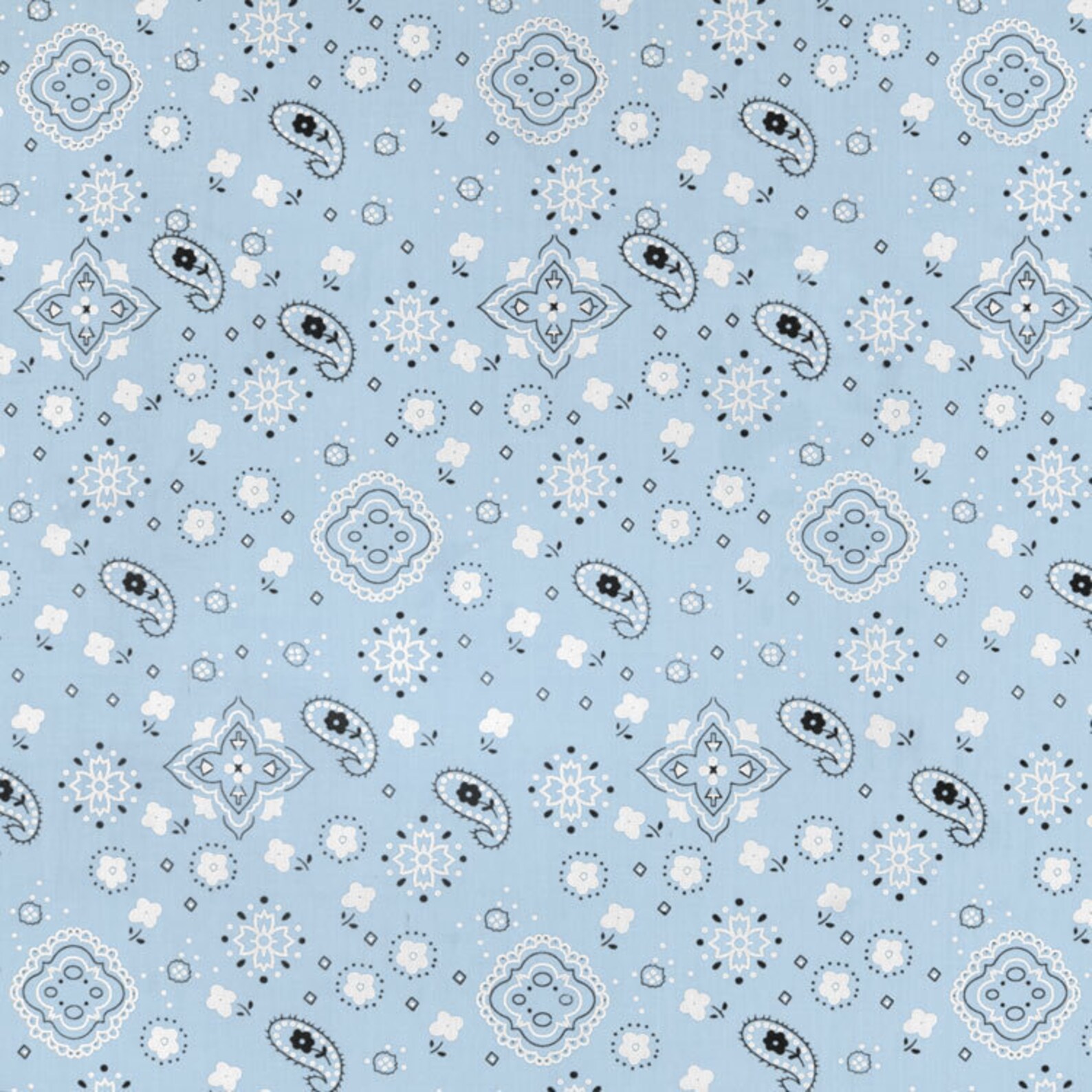 Lt Blue Bandana Print Fabric Cotton/polyester Sold by the Yard - Etsy