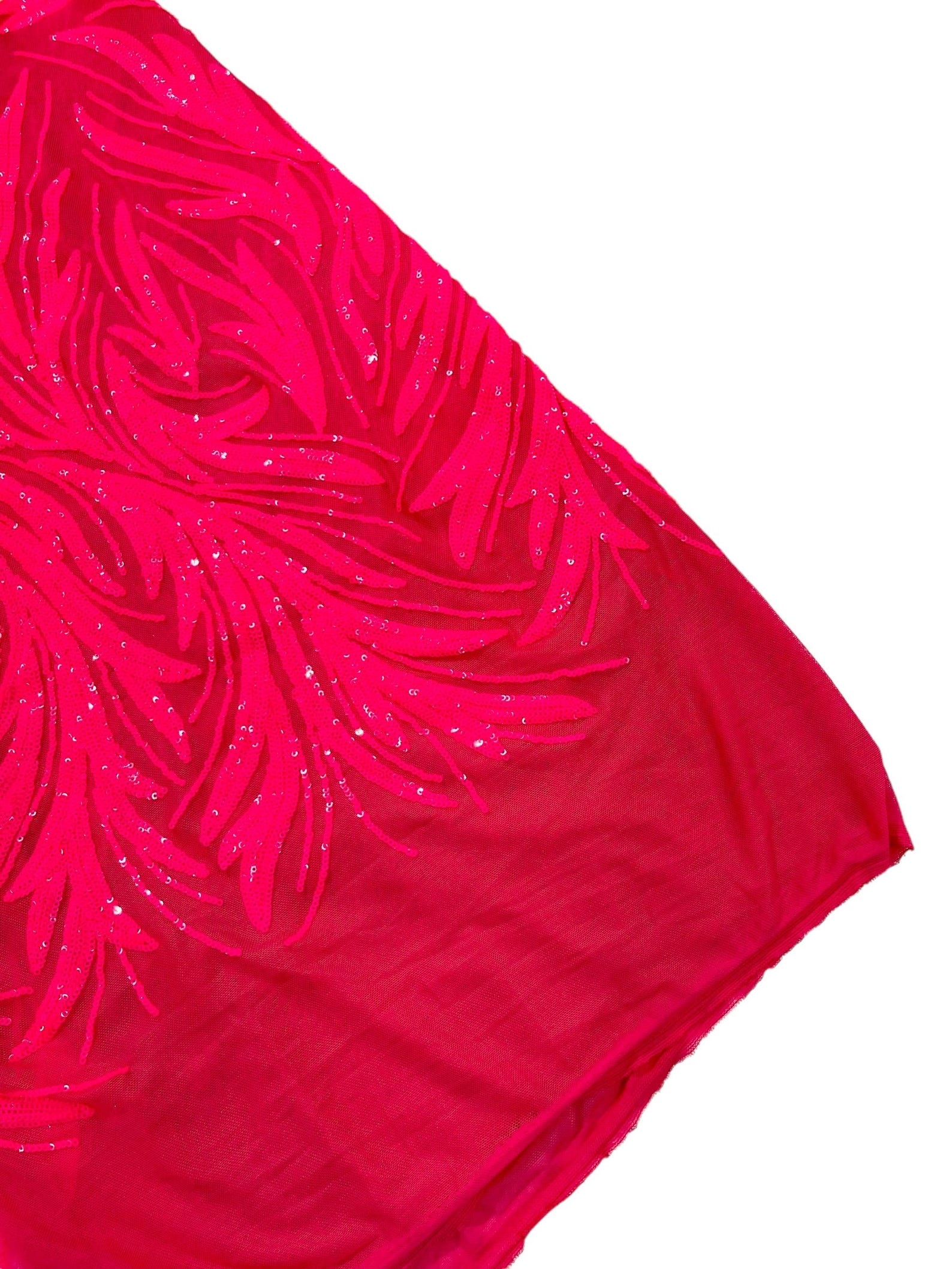 Hot Pink Sequin Fabric: 4-way Stretch Lace Mesh, Prom Gown - Etsy