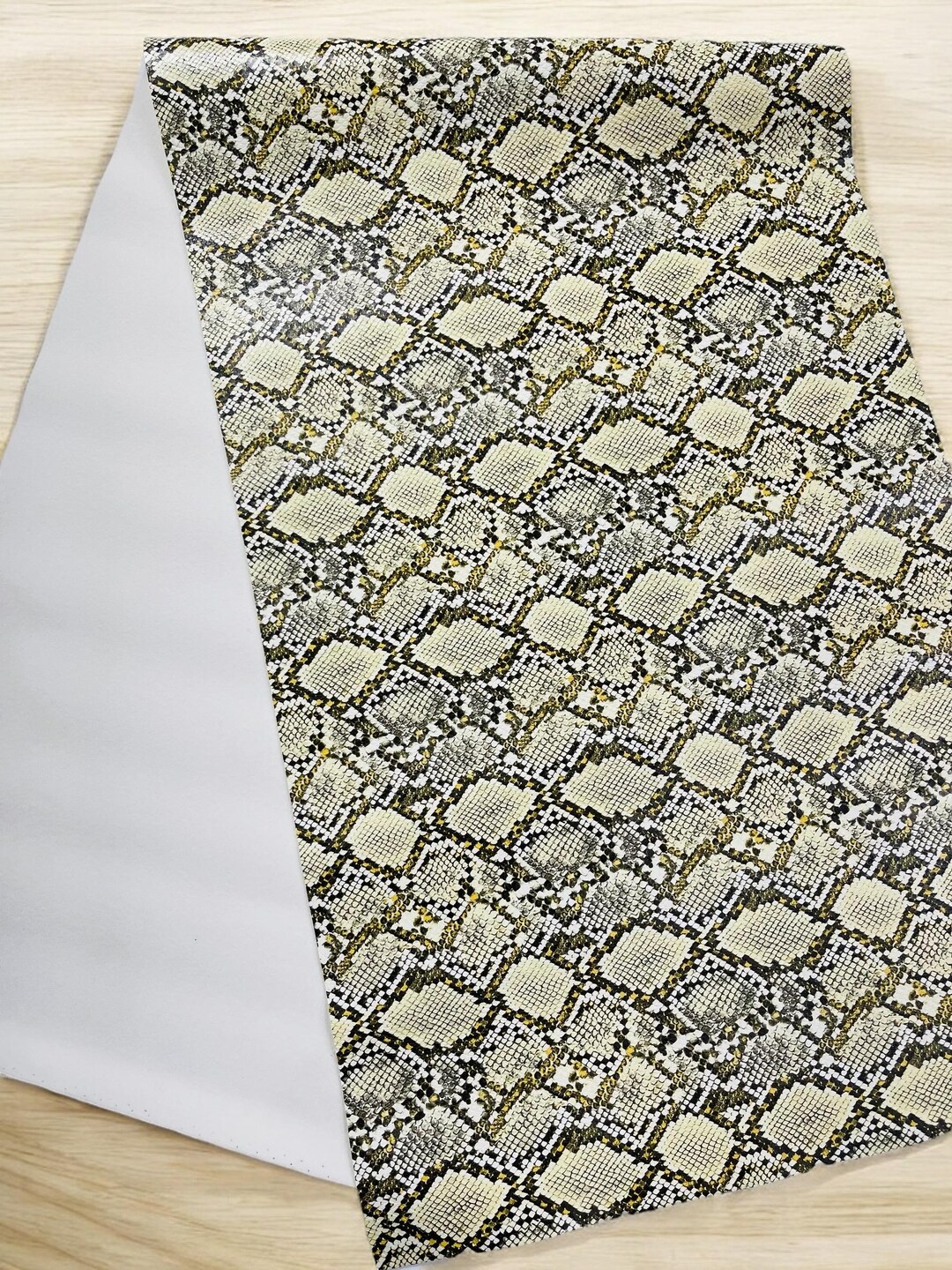 Ivory Snake Skin Embossed Vinyl - Python Snake Upholstery Accessory ...