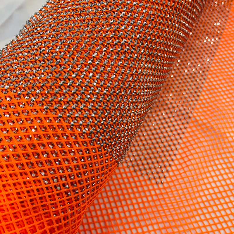 Rhinestone Fishnet Fabric - Etsy