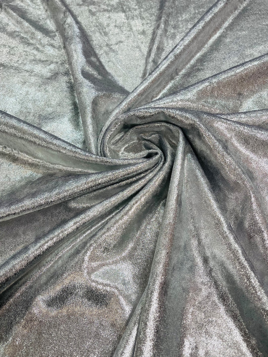 Silver Foiled Stretch Velvet by the Yard | Velvet Fabric | Foiled ...