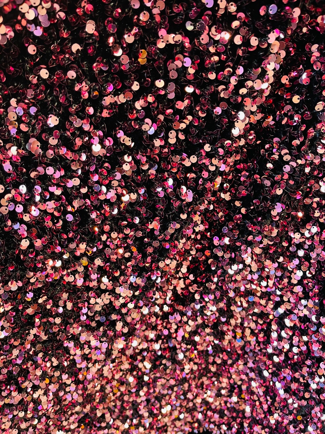 Dusty Rose Sequin on Black Stretch Velvet With Luxury Sequins - Etsy