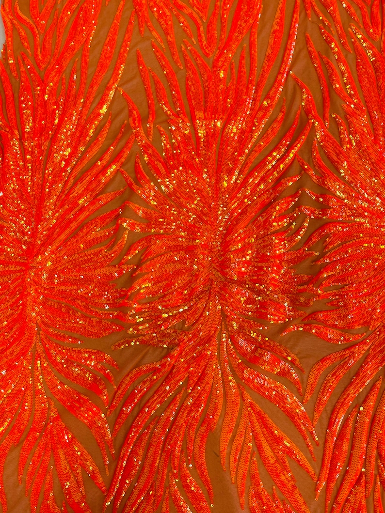Iridescent Orange Sequin 4 Way Stretch Phoenix Wing Sequin - Etsy