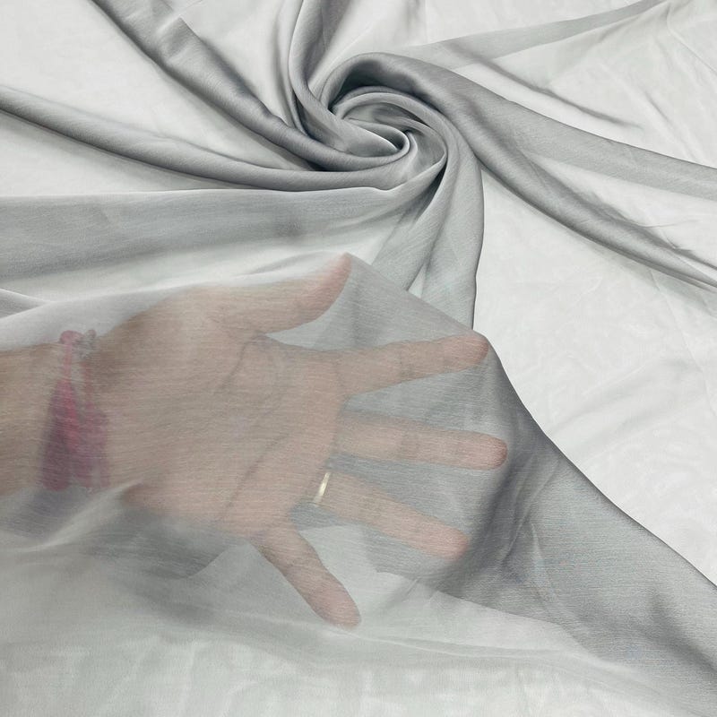 Grey Sheer Fabric - Etsy