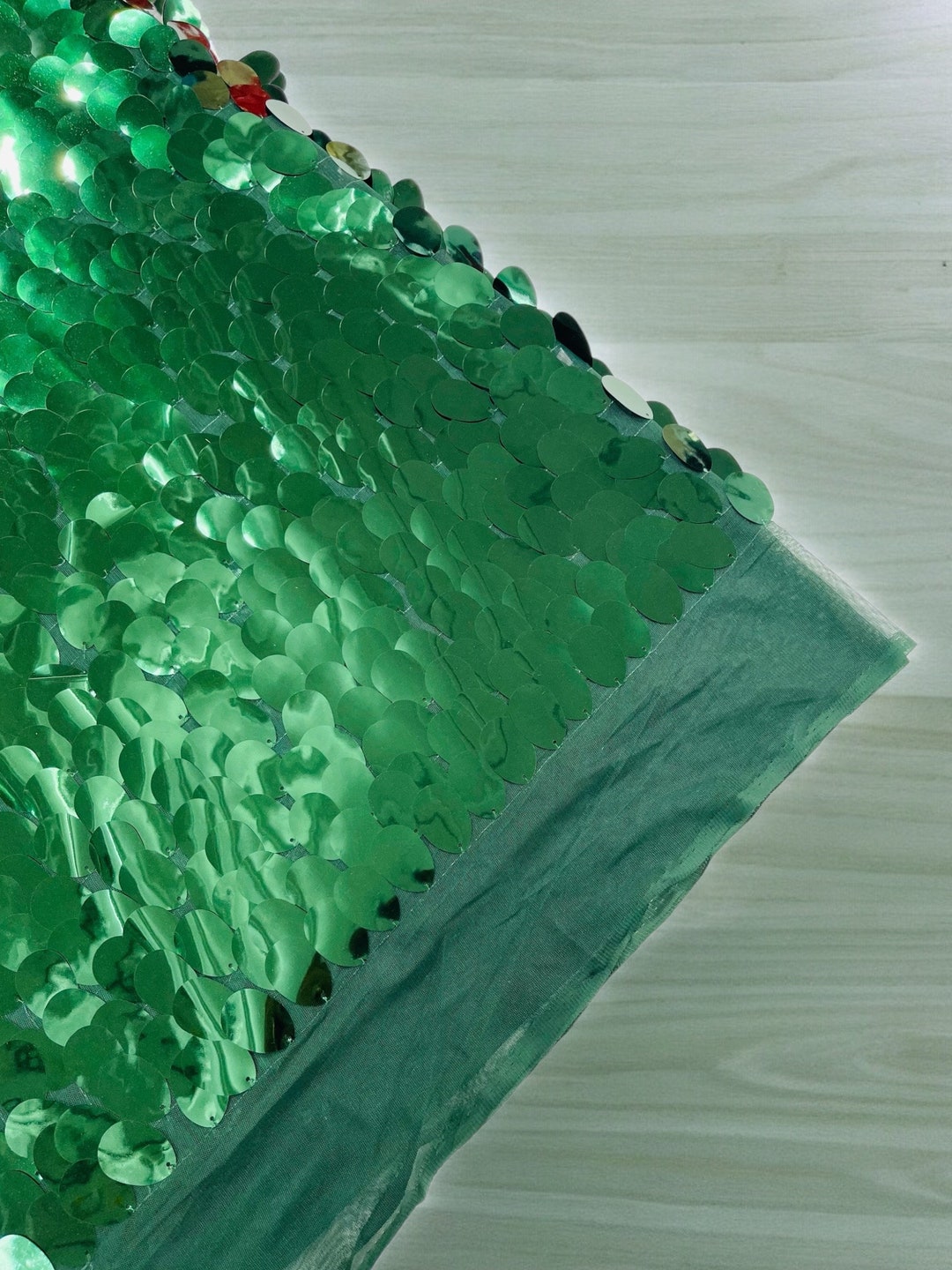 Hunter Green Jumbo Sequins Oval Sequin Paillette, by the Yard - Hunter ...