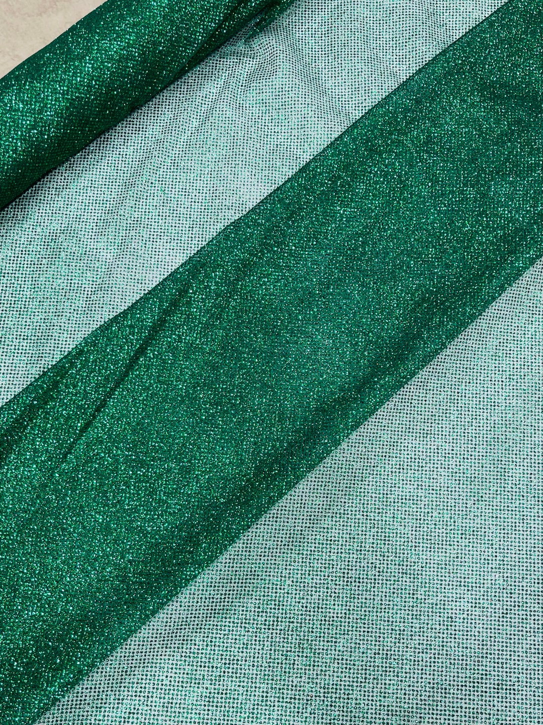 Hunter Green Glitter Mesh Fabric, Sparkle Mesh Fabric With Glitter ...