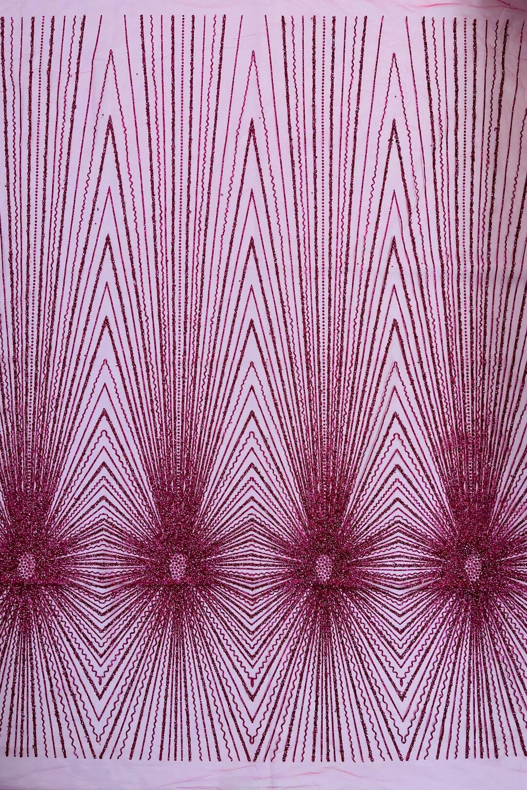 Hot Pink Sparkling Glitter Mesh Fabric by the Yard, Glitters and ...