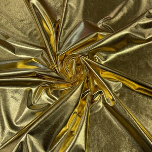 Metallic Foil Spandex Fabric - Gold - Sold by the Yard Spandex Lame ...