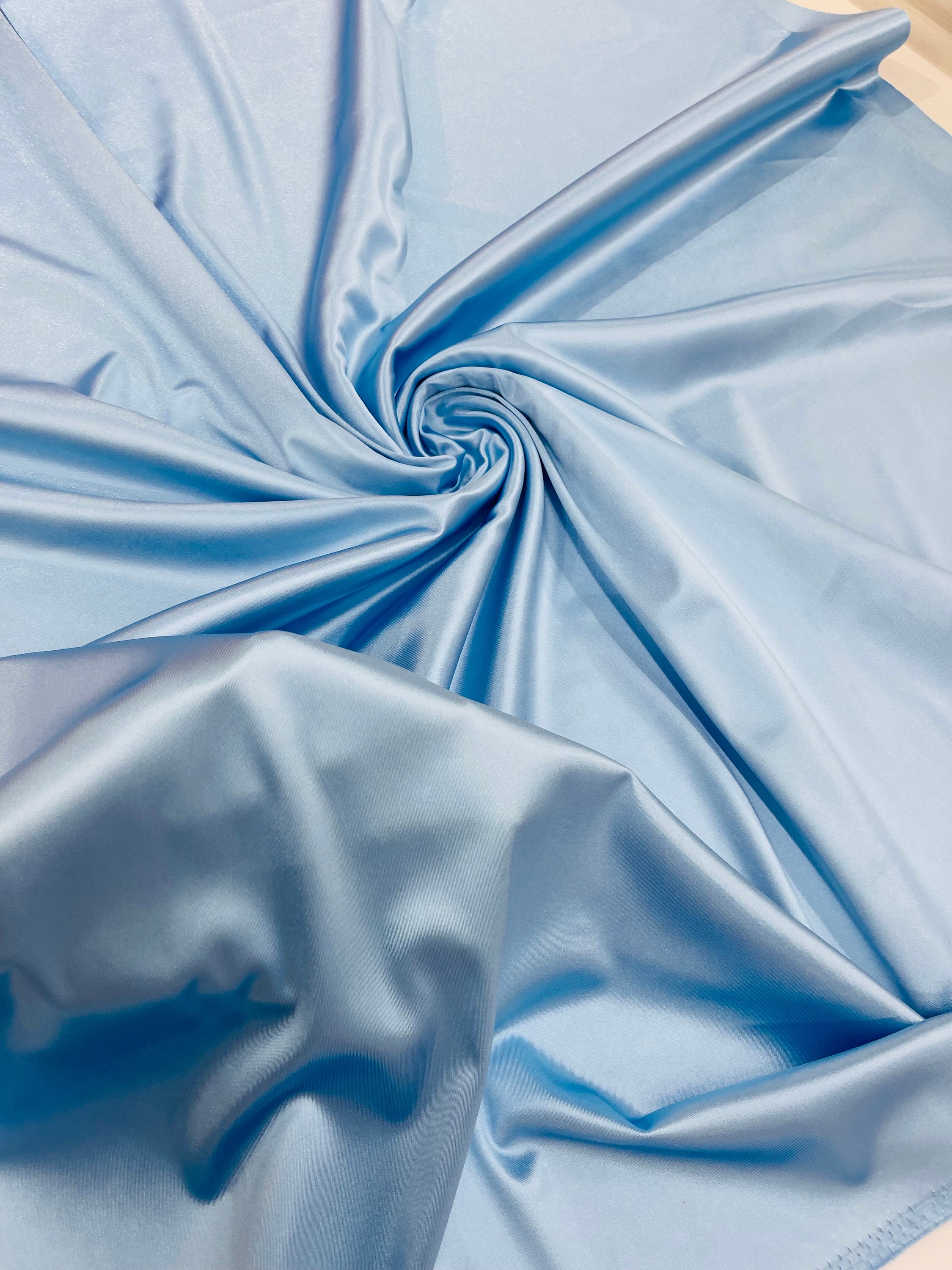 Baby Blue Shiny Spandex Fabric: 4-way Stretch Polyester, Sold by the ...