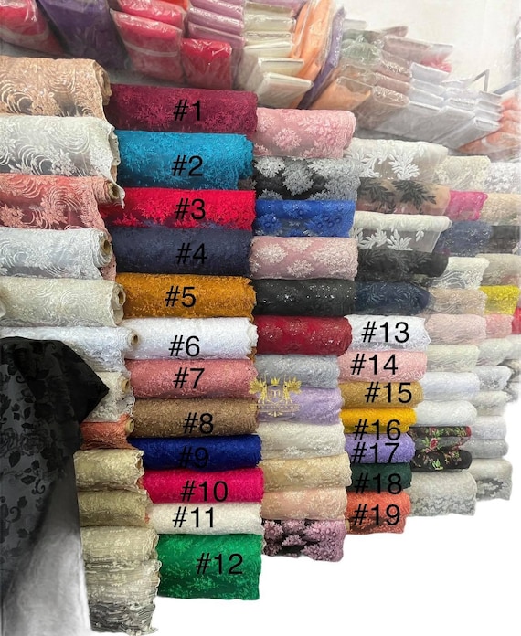 Flower-floral Design Embroidered on Mesh Lace Fabric Floral - Etsy