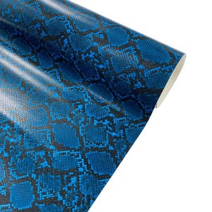 Midnight Blue Snake Skin Embossed Vinyl: Python Faux Leather Upholstery ...
