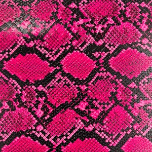 Hot Pink Snake Skin Embossed Vinyl: Python Faux Leather Upholstery ...
