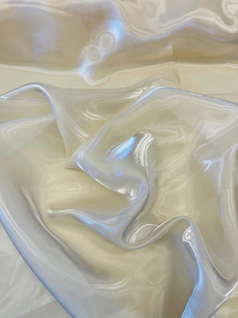 Ivory Liquid Organza Fabric: Glossy Bridal Organza Apparel Decor, 60 ...