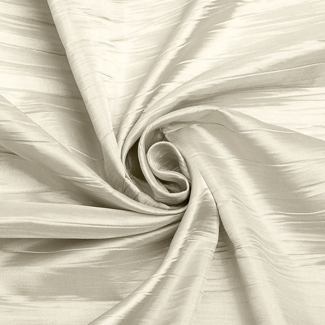 Crushed Taffeta Fabric - Ivory - 54" Inch Wide Crushed Taffeta Creased ...
